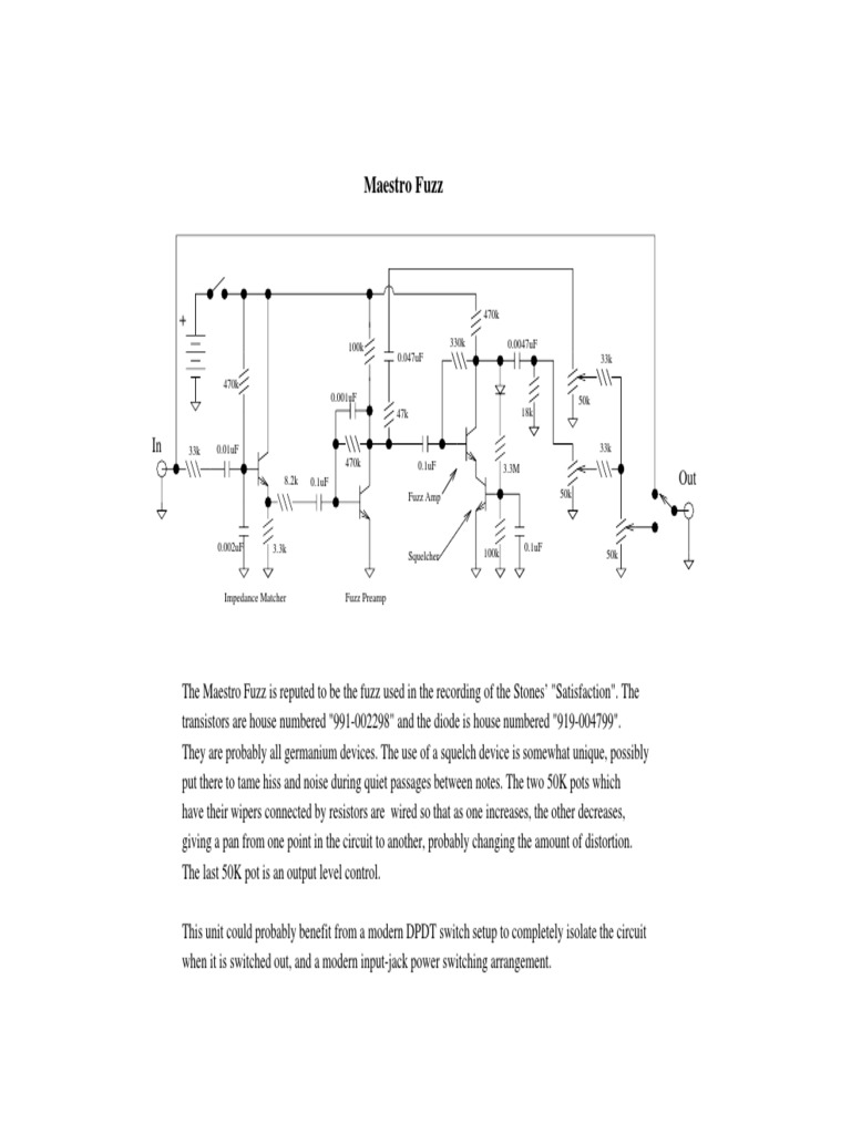Gibson Maestro Fuzz Tone FZ1A Schematic | PDF