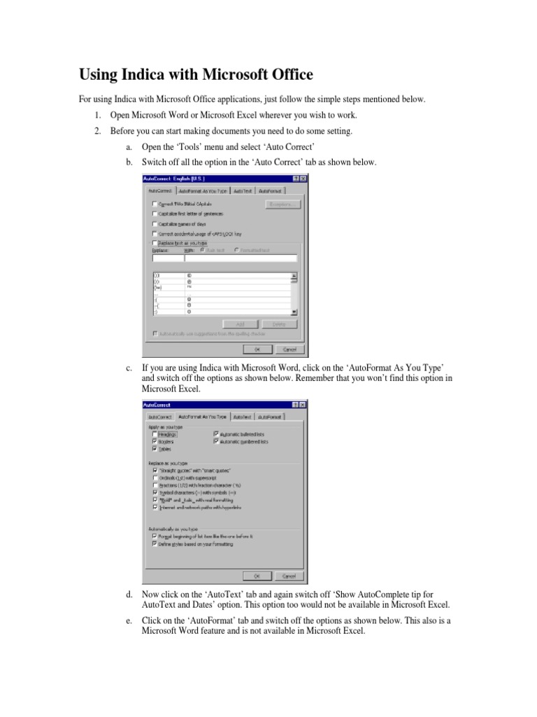 Using Indica With Microsoft Office | PDF | Computer Keyboard ...