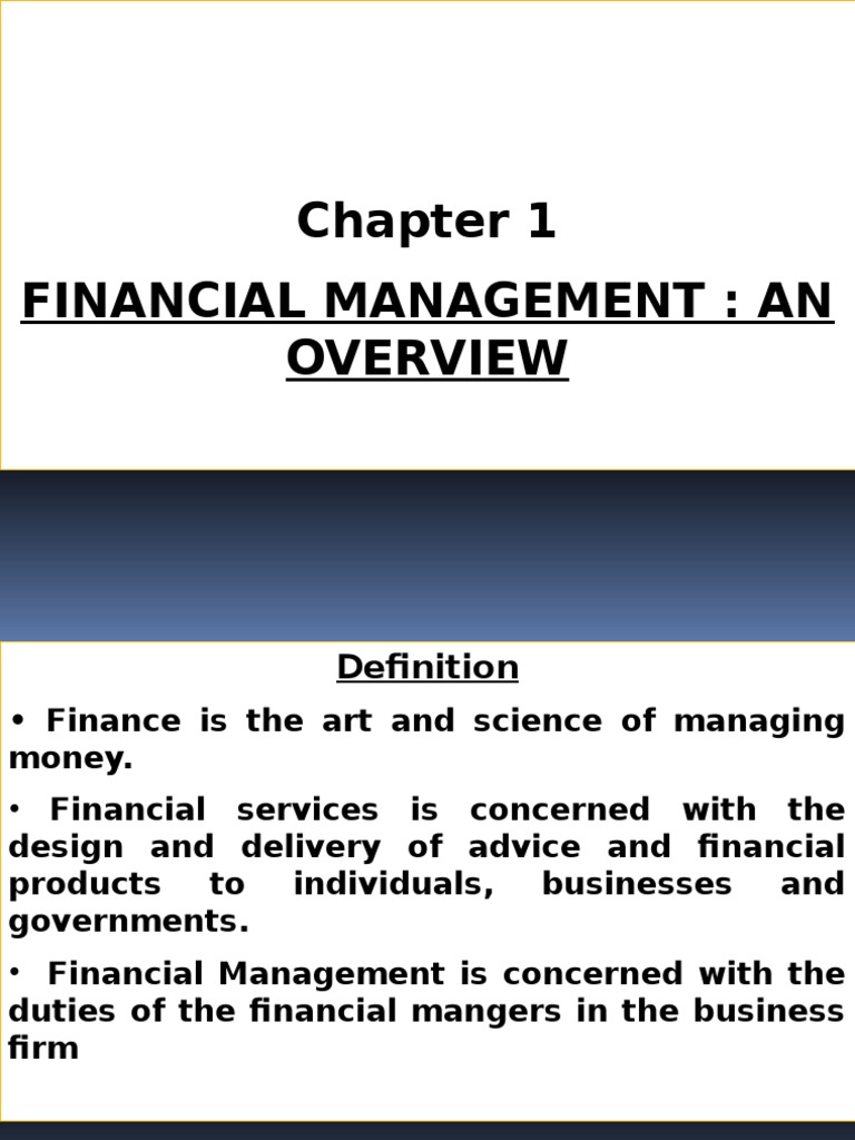 Overview of Financial Management | PDF | Investing | Business Economics
