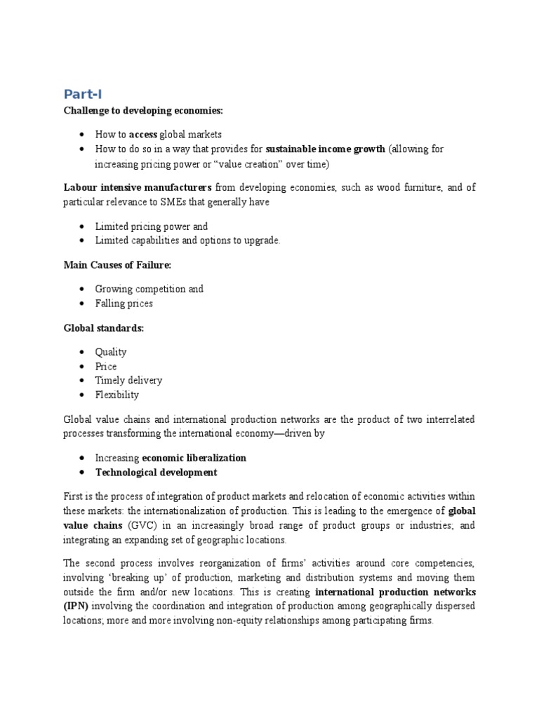 GVC, IPN, GVC Governance and SME Competitiveness | PDF | Value Chain ...