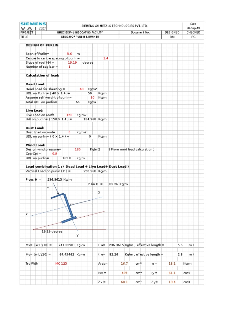 Purlin, Runner - R1 - 1 | PDF | Microsoft Excel | Computing And ...