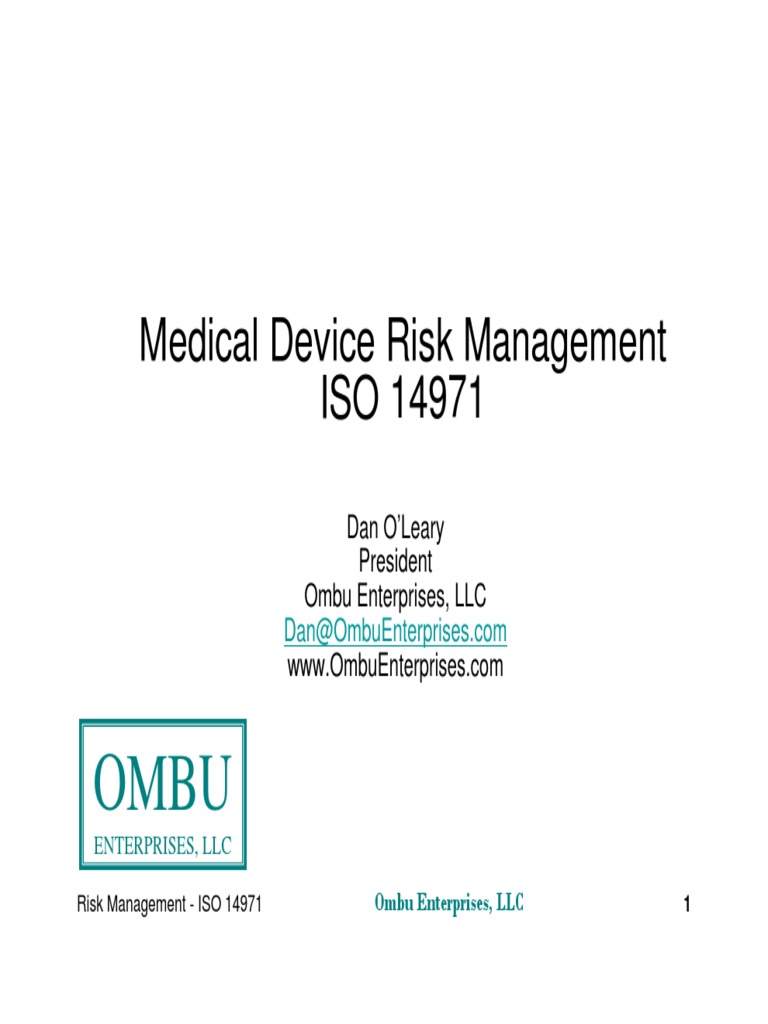 ISO 14971 Risk Management Overview | PDF | Risk Management | Hazard ...
