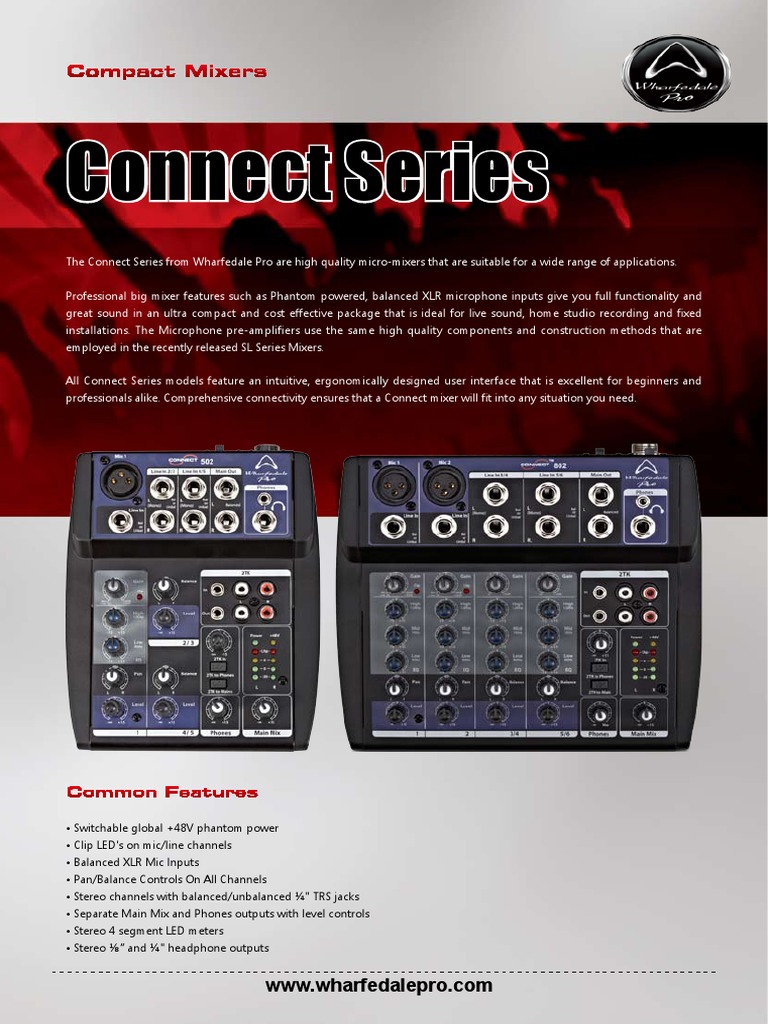 Connect Series: Compact Mixers | PDF | Microphone | Equalization (Audio)