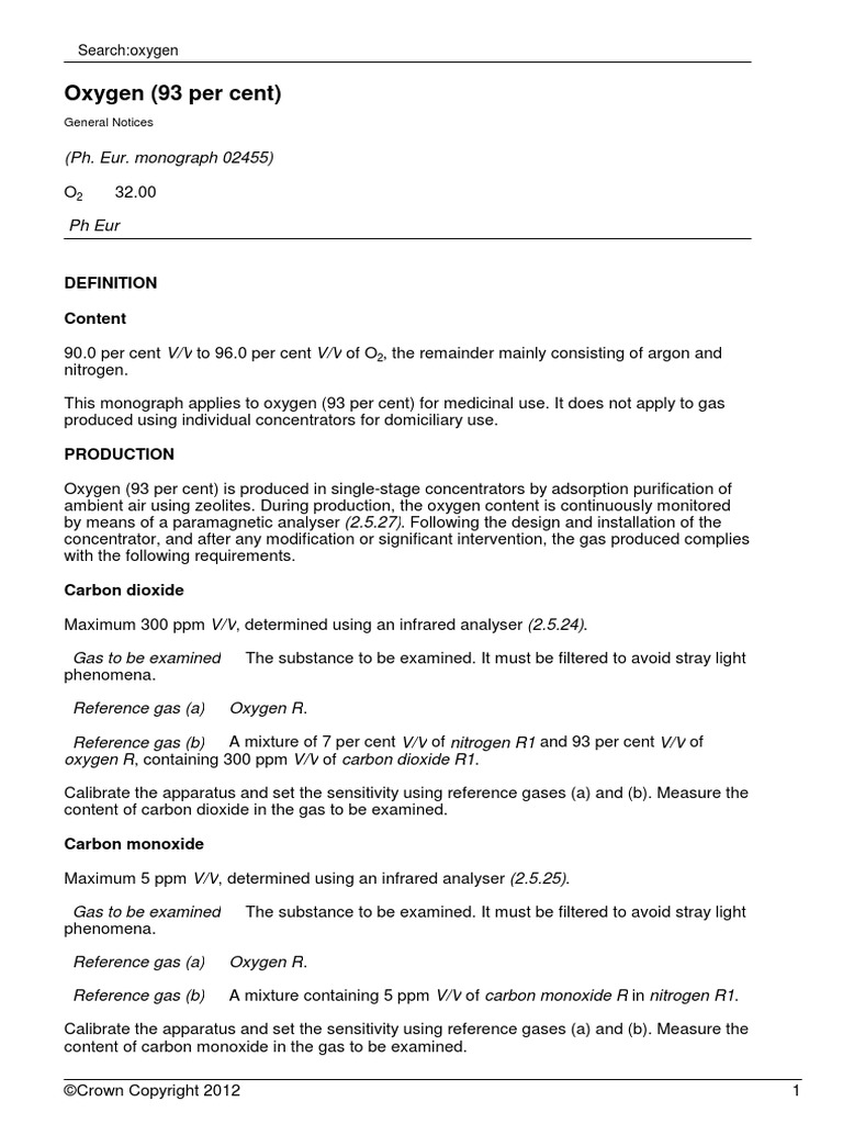 Monograph 02455 - Oxygen 93% | Ultraviolet | Nitrogen
