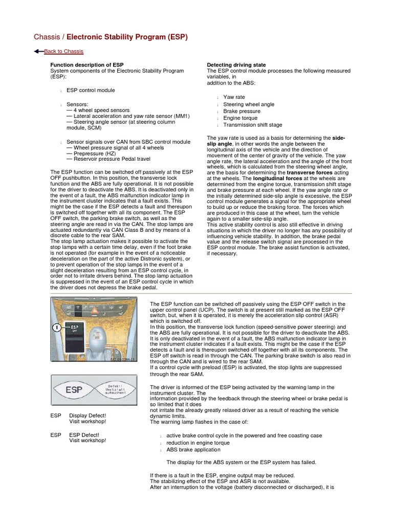Electronic Stability Program (ESP) | PDF | Anti Lock Braking System ...