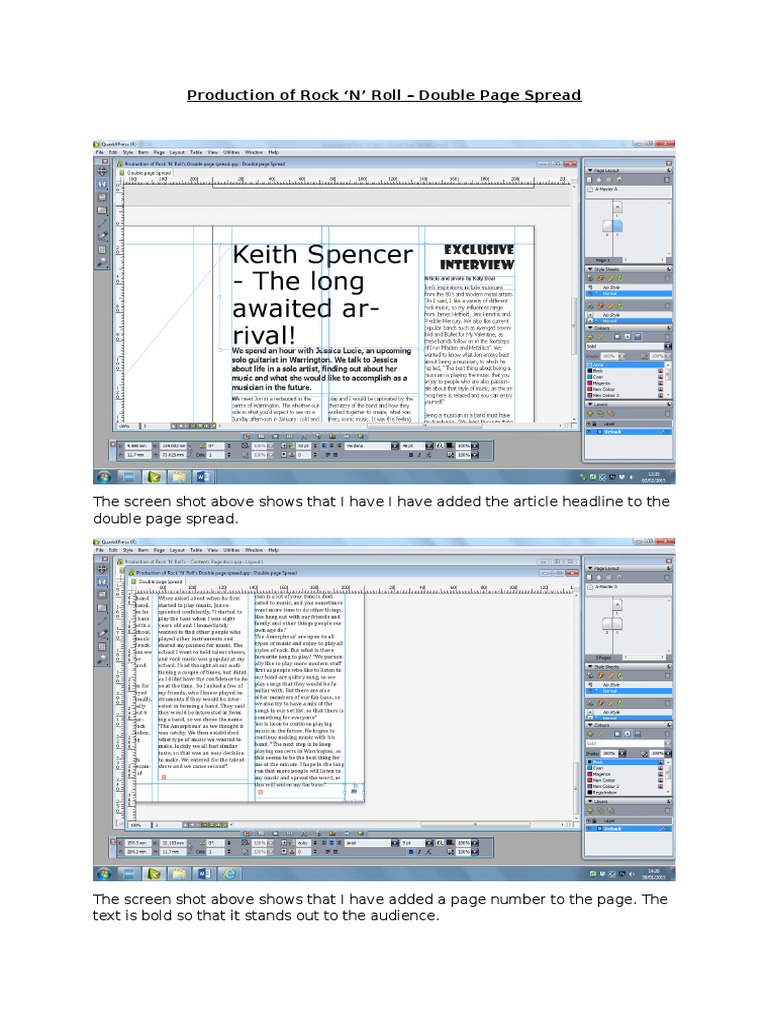 Production of Rock 'N' Roll's - Double Page Spread | PDF