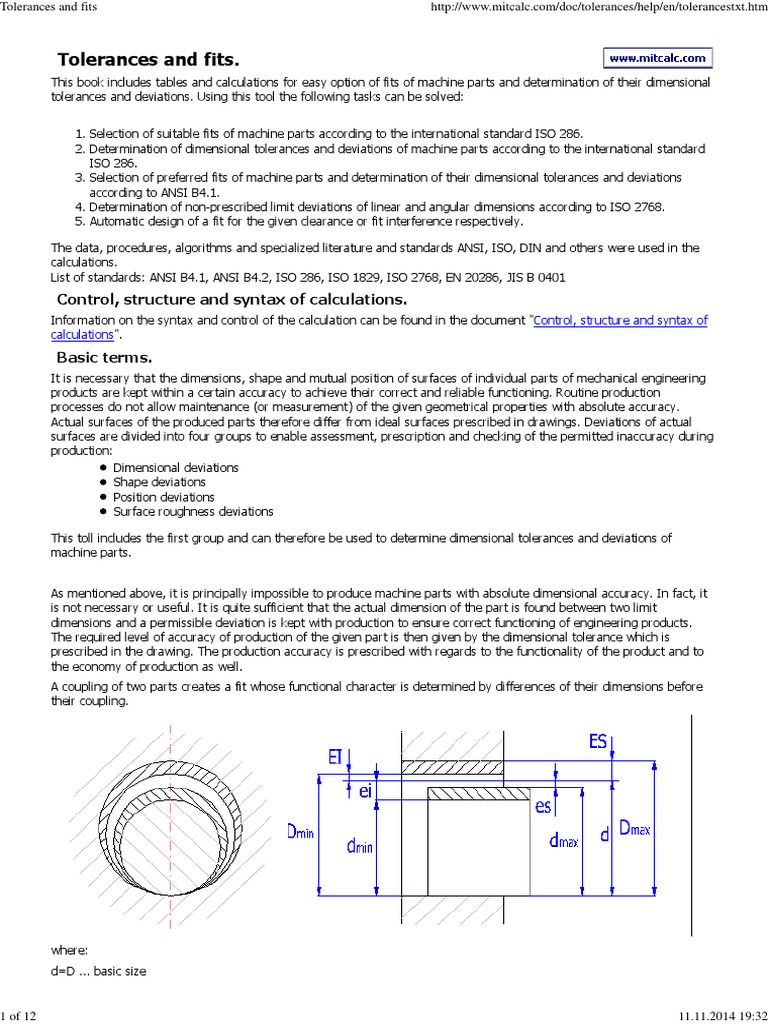 Tolerances and Fits | Engineering Tolerance | Mechanical Engineering