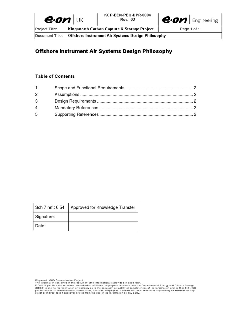 6.16 Offshore Instrument Air Systems Design Philosophy PDF | PDF ...