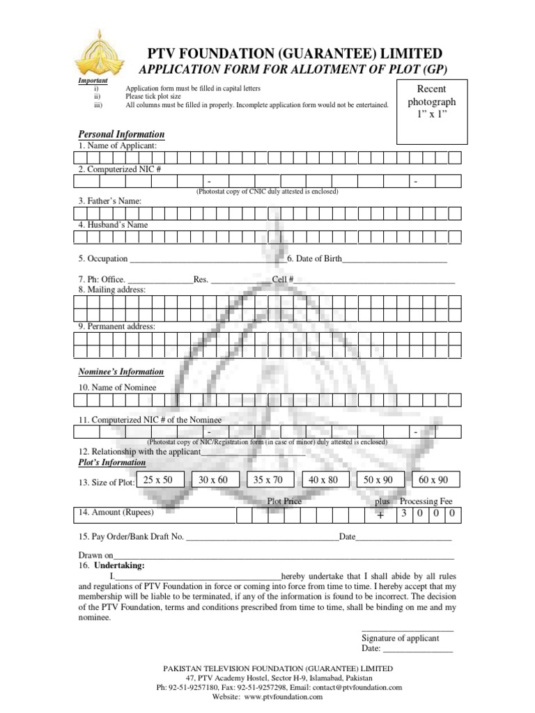 Application Form For Allotment General Public | PDF | Government ...