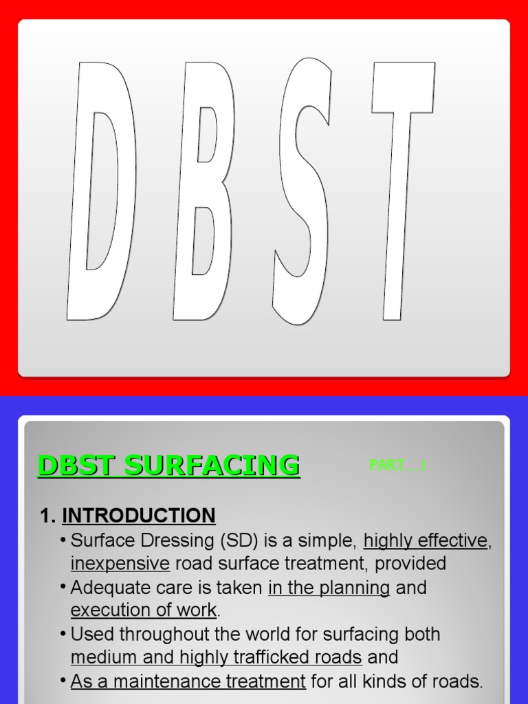 DBST | PDF | Asphalt | Road Surface