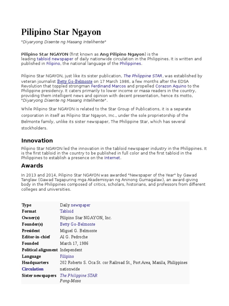 Comparative Analysis of 5 Tabloid Newspapers in The Philippines | PDF ...