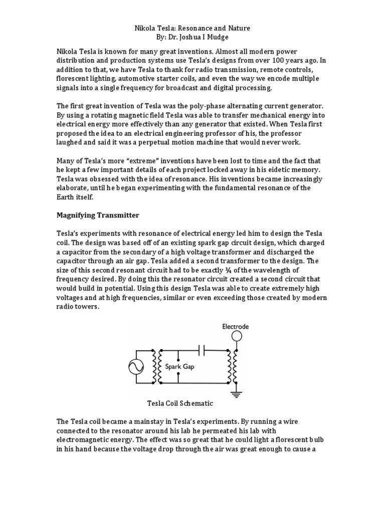 Tesla Resonance and Nature | PDF | Physical Phenomena | Physical Quantities