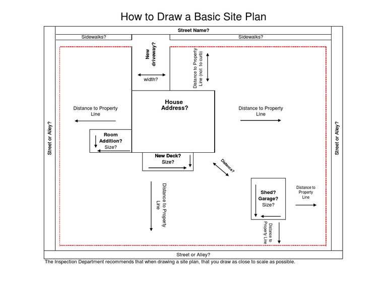 Basic Site Plan Drawing Guide | PDF | Streets And Roads | Street