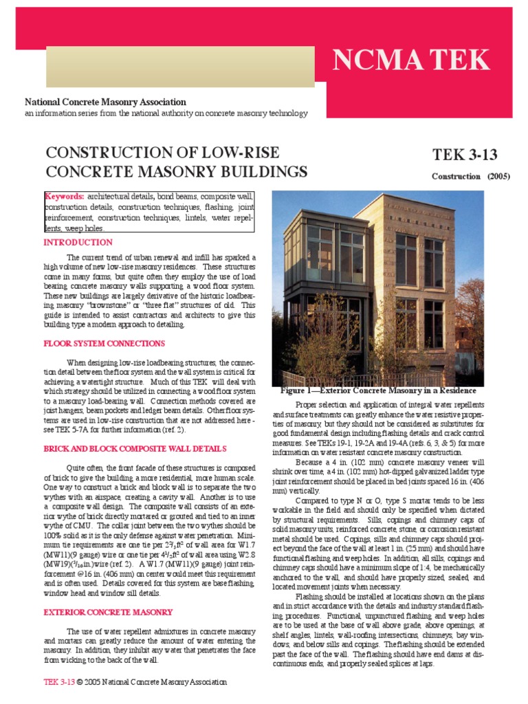 NCMA Technical Notes | Download Free PDF | Masonry | Wall