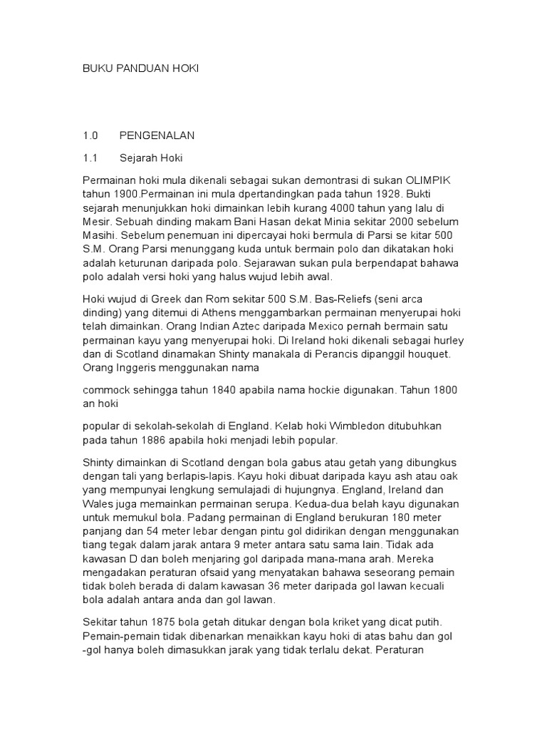 Buku Panduan Hoki | PDF