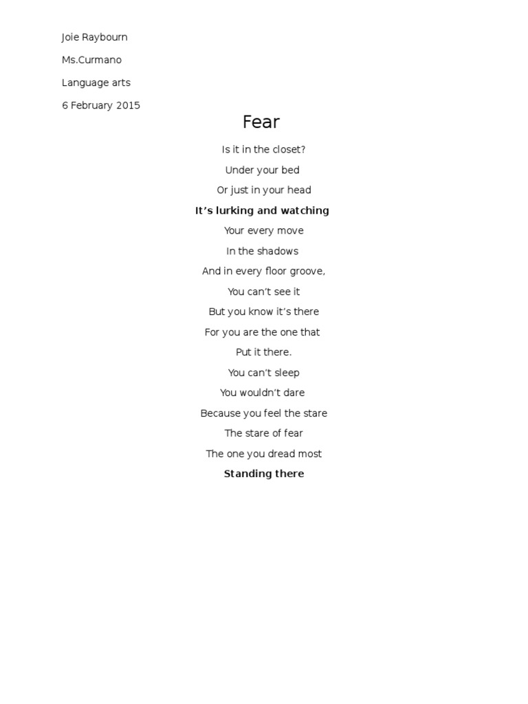 Exploring the Nature of Fear | PDF