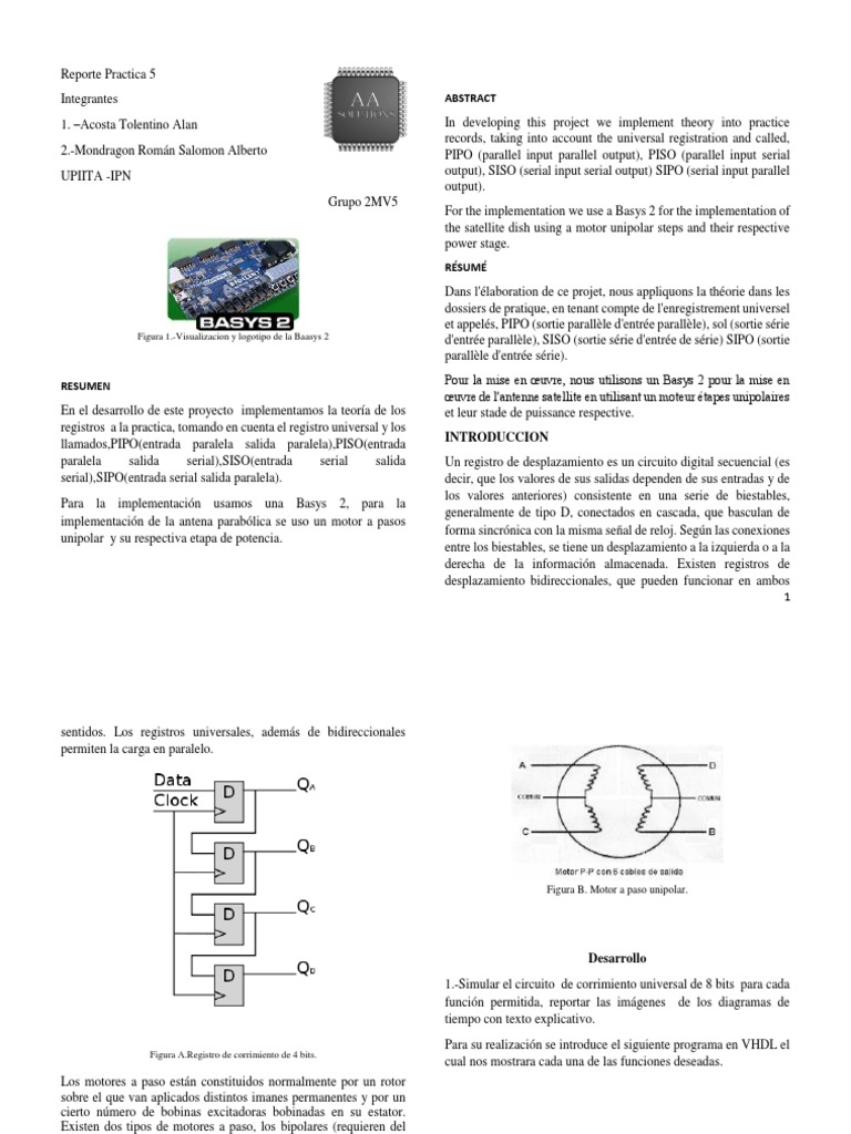 Nexys 2, Bays 2, Registros de Corrimiento | PDF | Áreas de informática | Ingeniería Electrónica