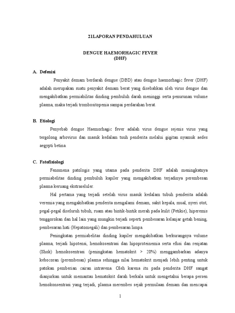 Laporan Kasus DHF pada Anak 10 Tahun | PDF