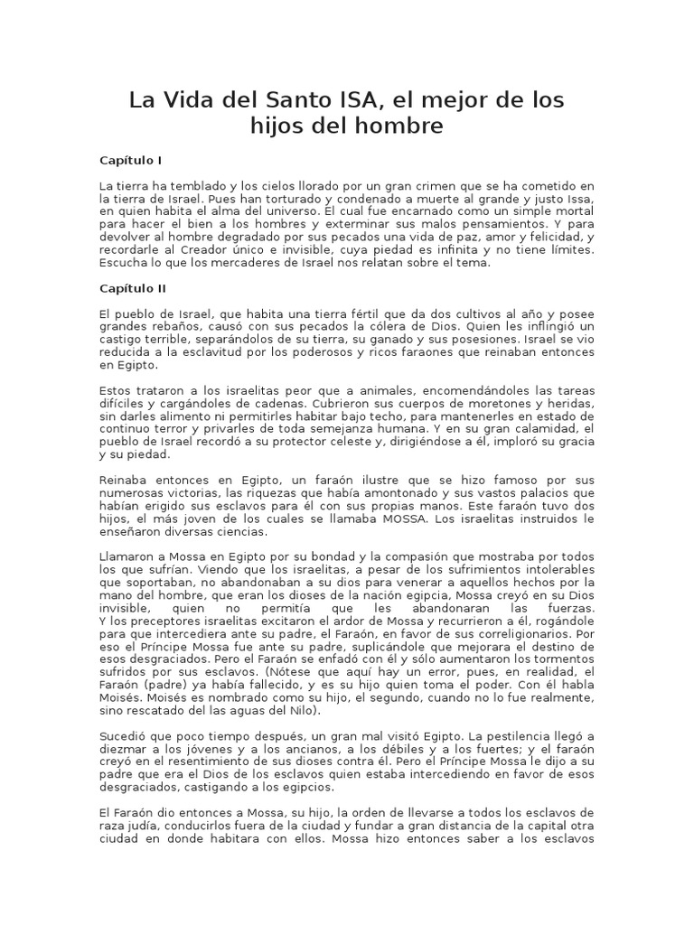 La Vida Del Santo ISA | PDF | Dios | Sacerdote