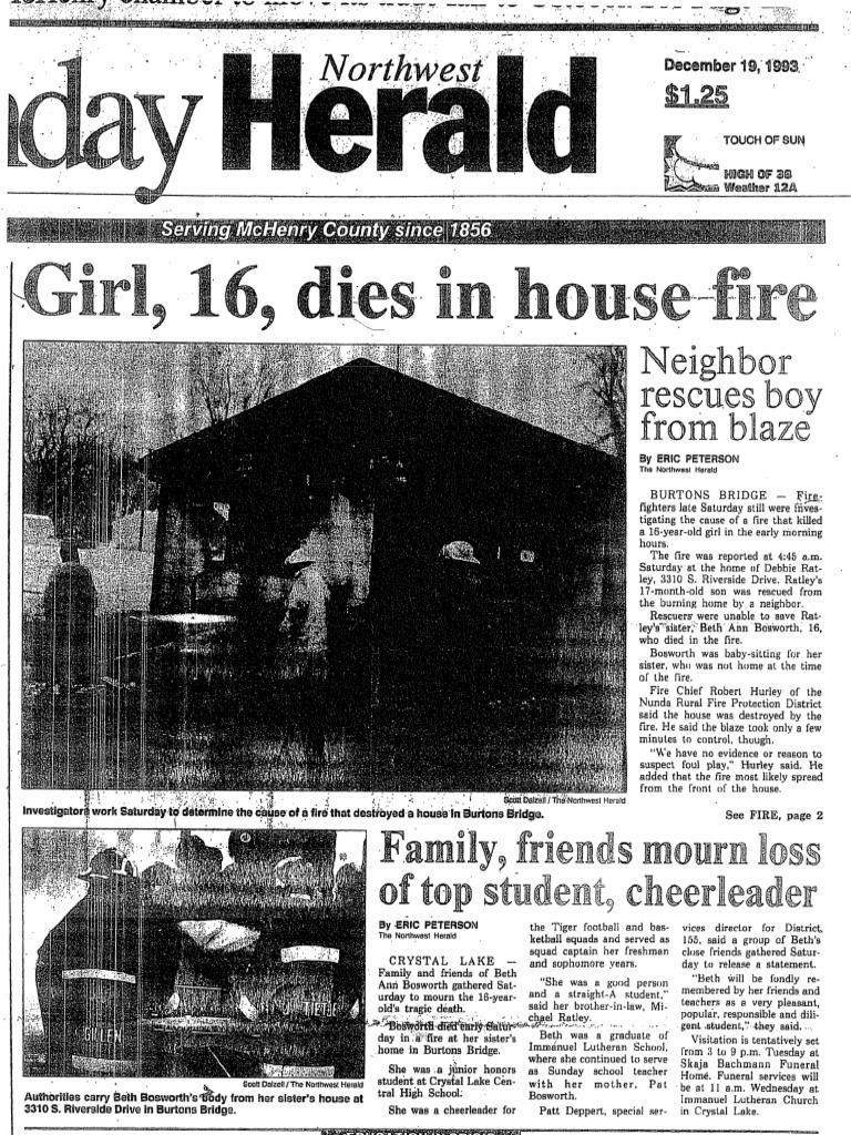 1993 Murder of Crystal Lake Central Cheerleader Beth Bosworth | PDF