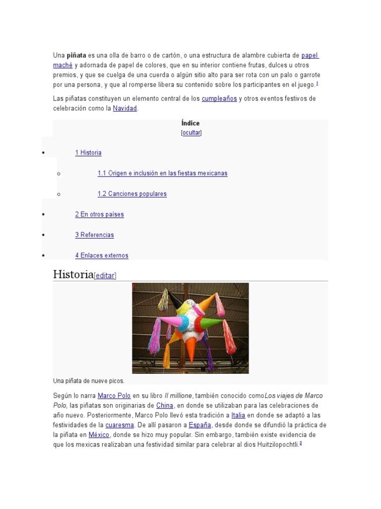Historia y origen de la piñata | PDF | México