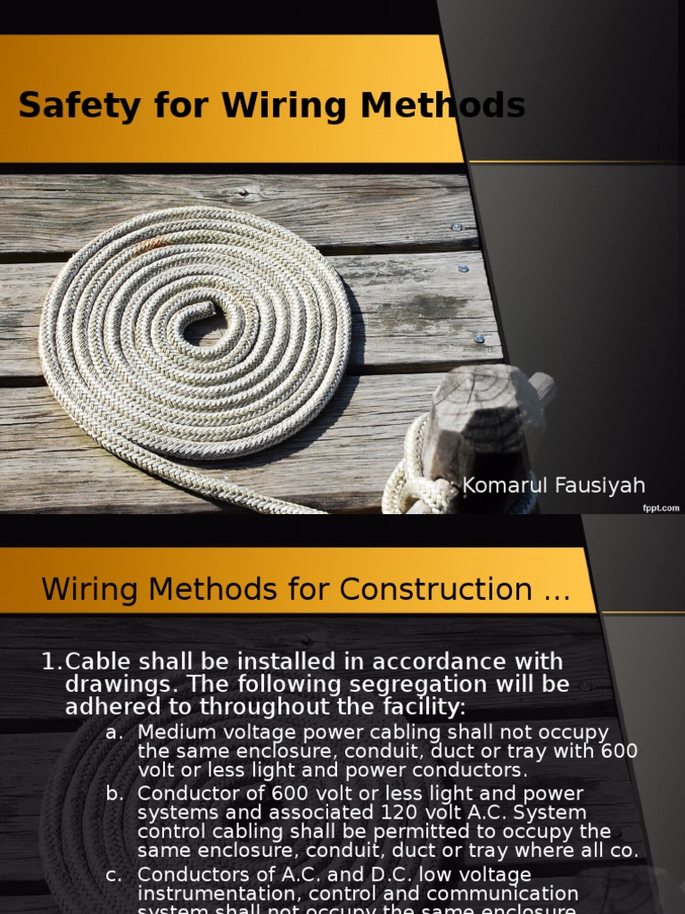 Safety For Wiring Methods: By: Komarul Fausiyah | PDF | Electrical ...