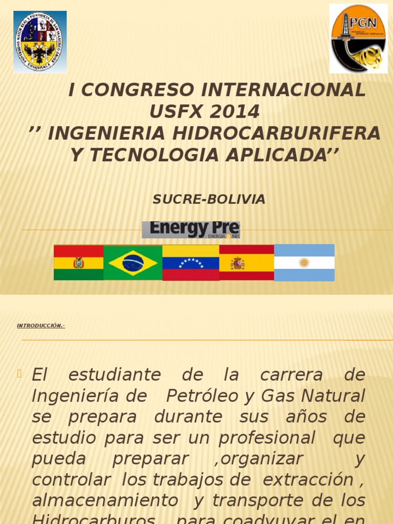 Usfx 2014 Sucre - Bolivia | PDF | Petróleo | Gas natural