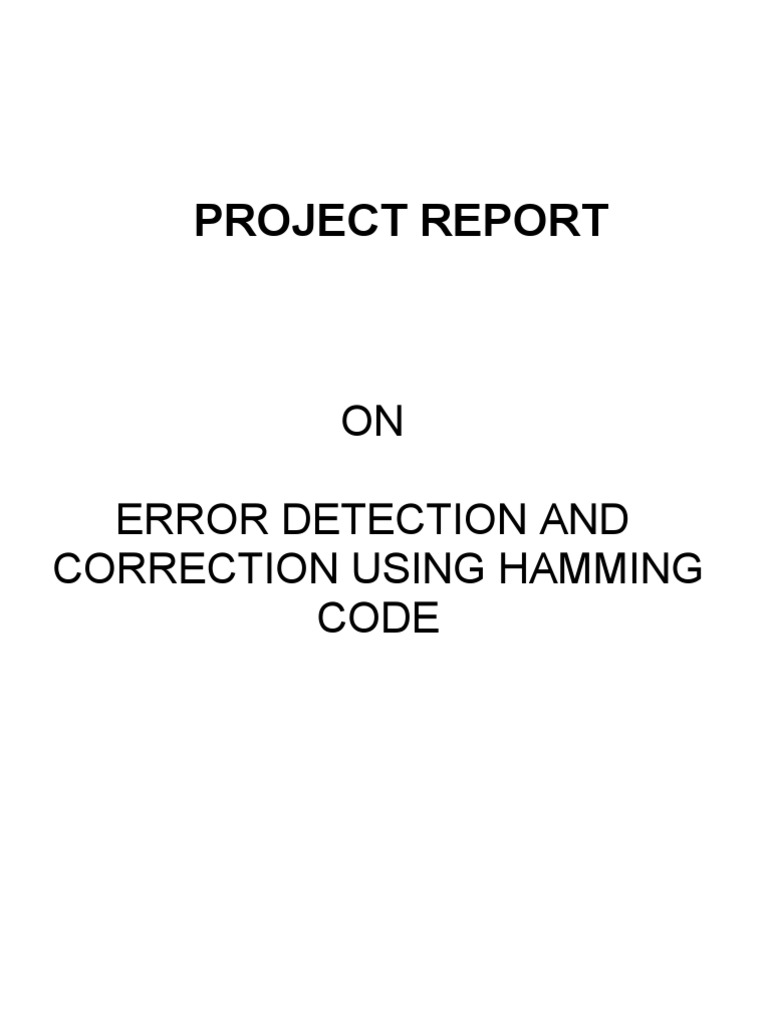 Error Detection with Hamming Code | PDF | Error Detection And ...