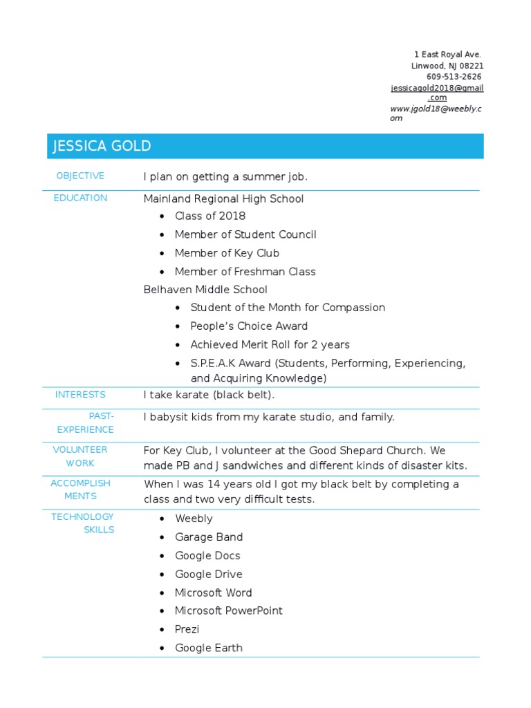 Resume Jessica Gold | PDF | Career & Growth