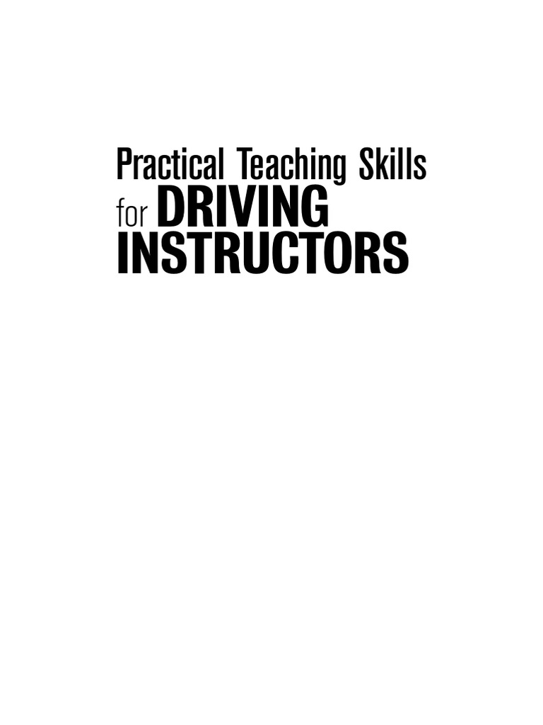 Practical Teaching Skills for Driving Instructors | Learning | Perception Practical Teaching Skills for Driving Instructors | Learning | Perception