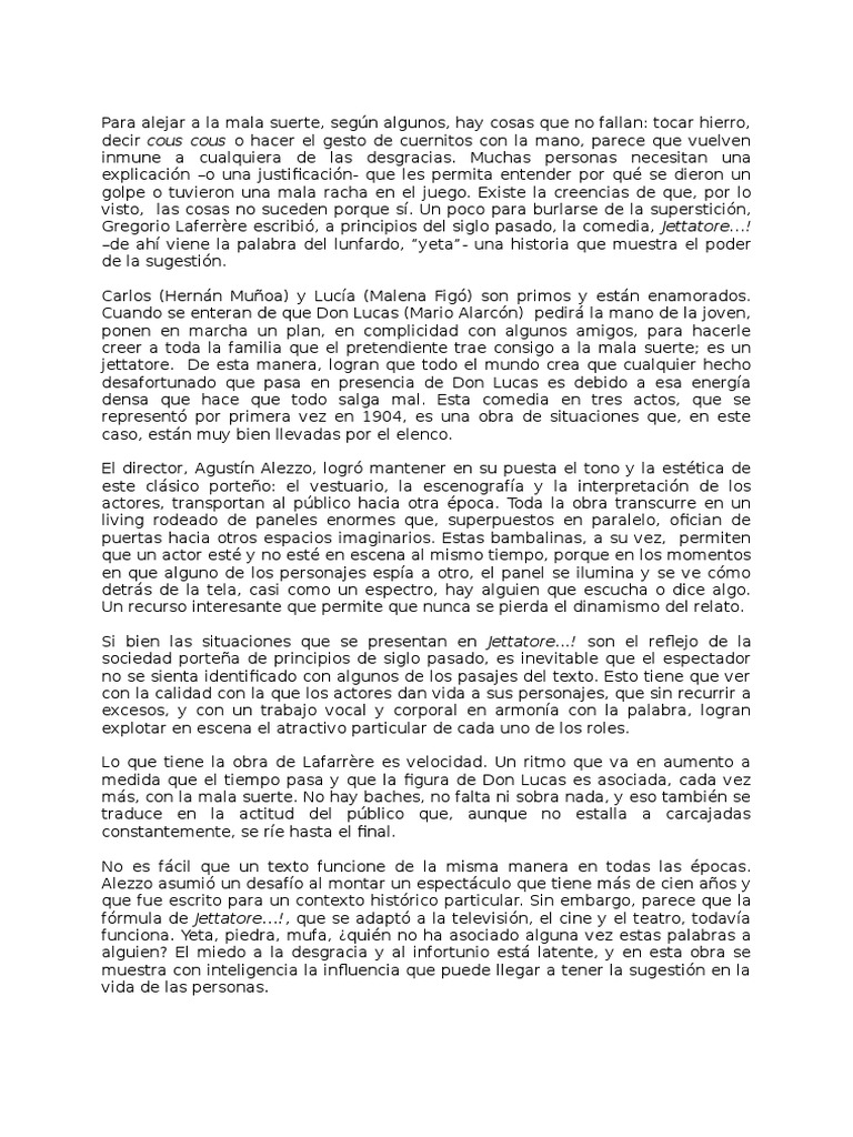 Crítica Jettatore | PDF | Teatro