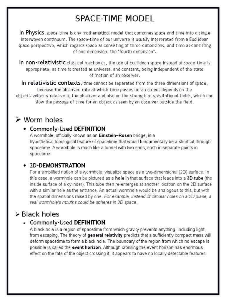 Understanding Space-Time Models | PDF