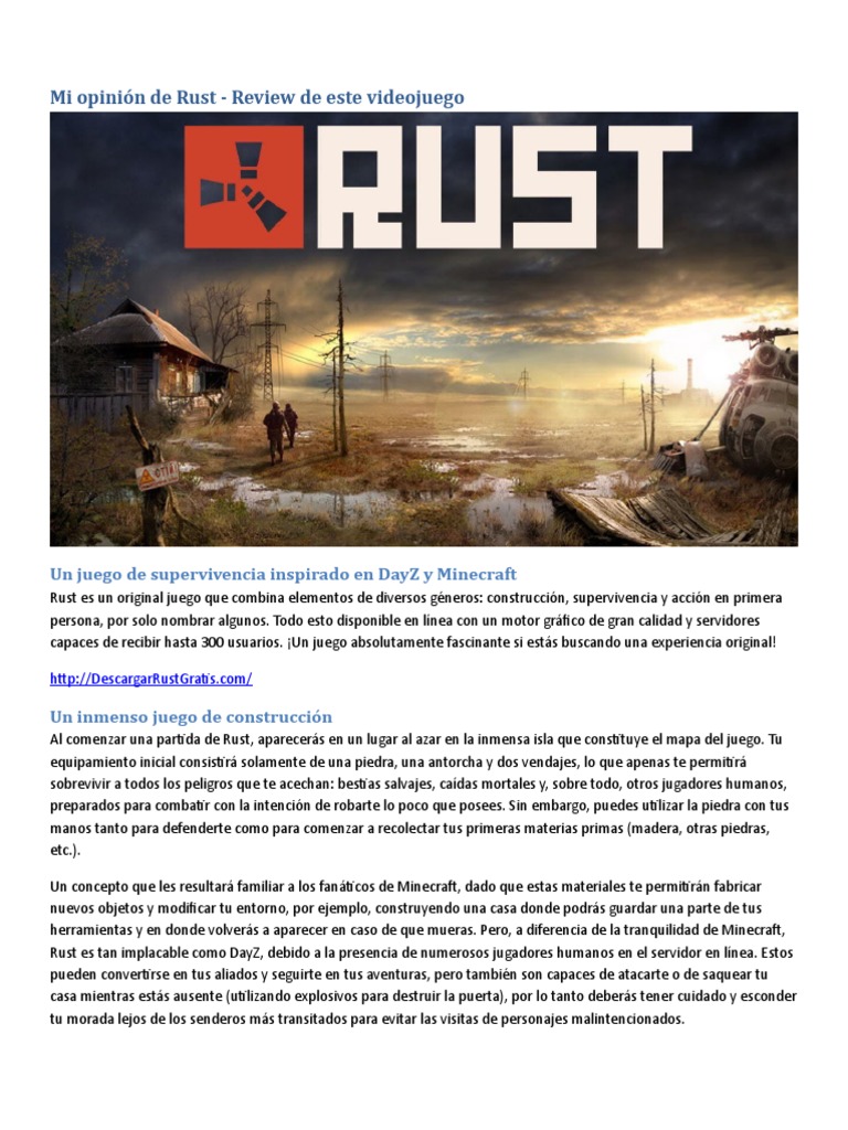 Cómo descargar Rust gratis y jugarlo | PDF | Minecraft | Videojuegos