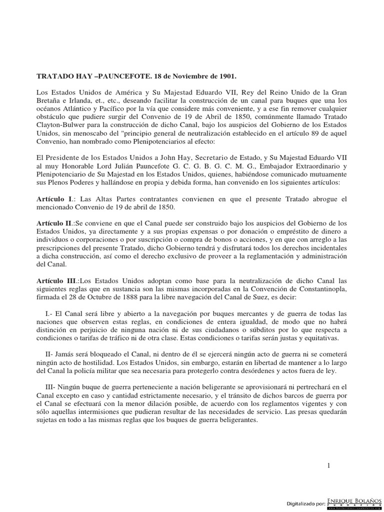 68 TRATADO Hay-Pauncefote | PDF | Buques | Los Estados Unidos