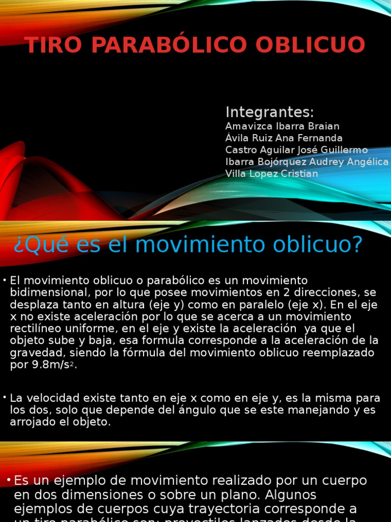 Tiro Parabólico Oblicuo | Movimiento (física) | Aceleración
