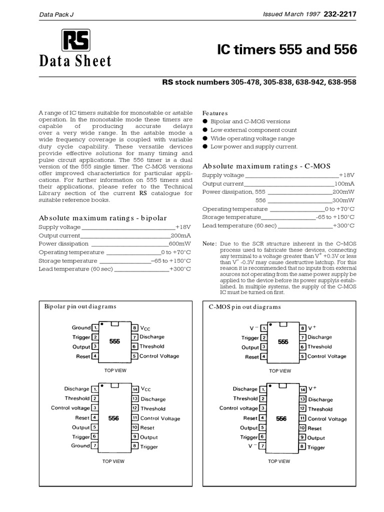 datasheetNE555_556 | Capacitor | Electronic Circuits