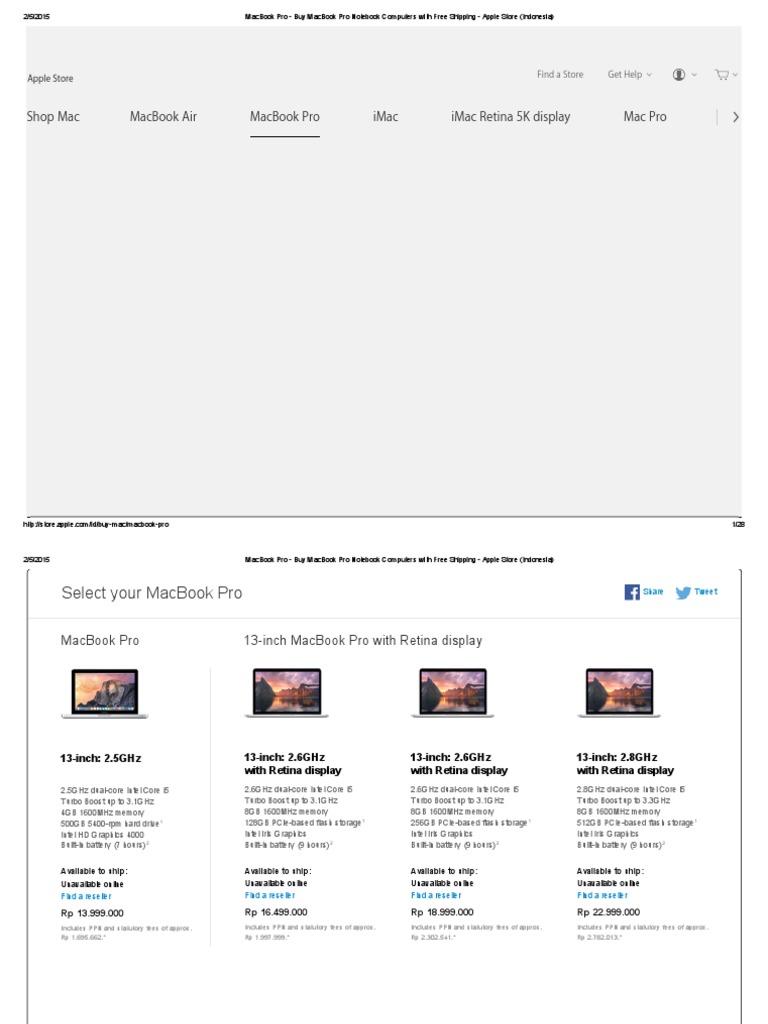 MacBook Pro - Apple Store (Indonesia) | PDF | I Cloud | Apple Inc.