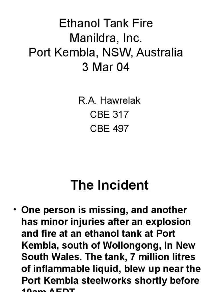 Ethanol Tank Fire Incident Report | PDF | Firefighting | Water