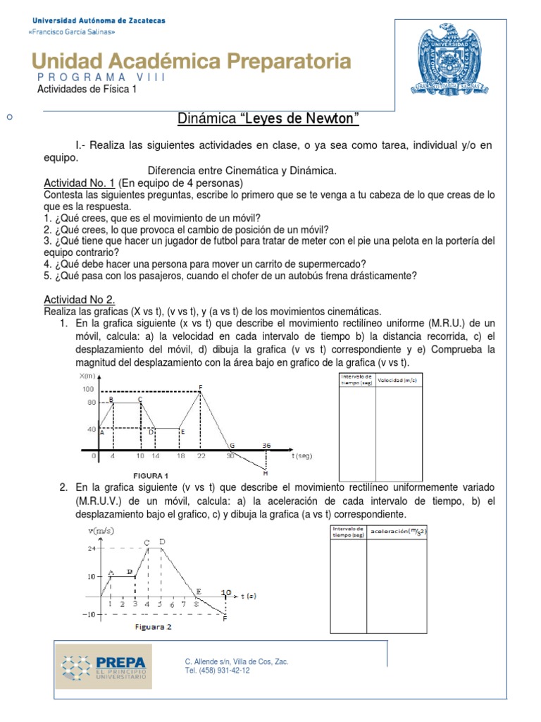 Actividades y Tareas_Leyes de Newton | Las leyes del movimiento de ...