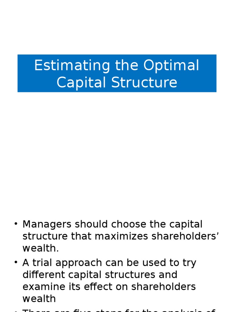 Estimatingthe Optimal Capital Structure | PDF | Capital Structure ...