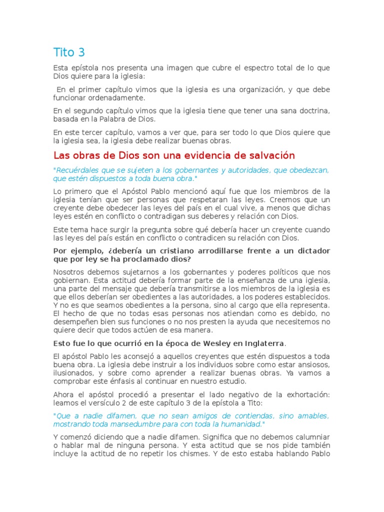 Tito 3 | PDF | Cristo (título) | Pablo el apóstol