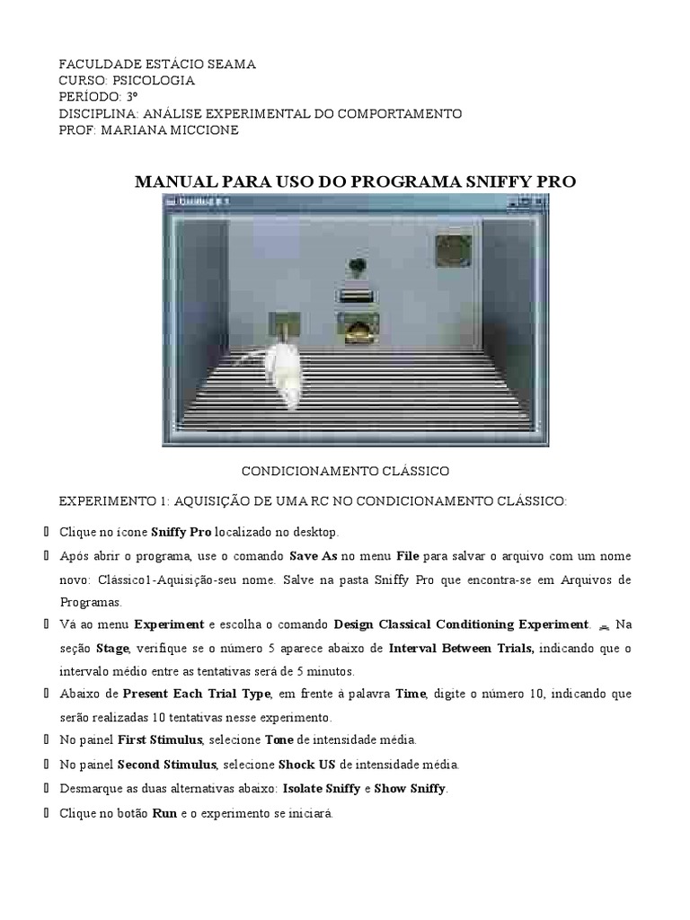 Manual para Uso Do Programa Sniffy Pro | PDF | Janela (informática ...