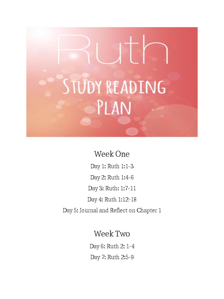 Weekly Study Guide for the Book of Ruth | PDF | Foreign Language Studies