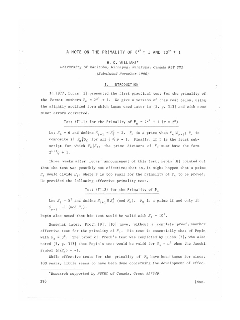 A Note On The Primality of 6 " + 1 AND 10 " + 1 | PDF | Prime Number ...