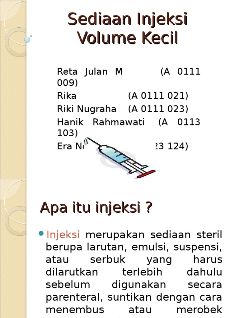 Sediaan Injeksi Volume Kecil | PDF | Pengembangan Diri | Kesehatan Holistik