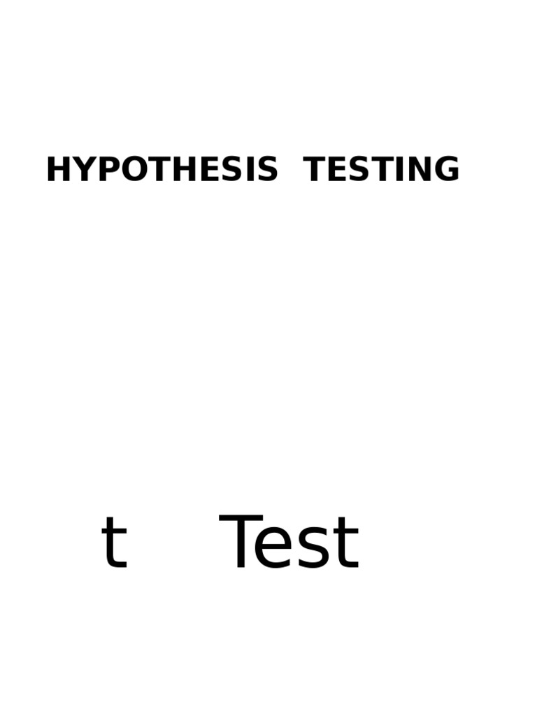 T TEST | PDF | Statistical Hypothesis Testing | Student's T Test