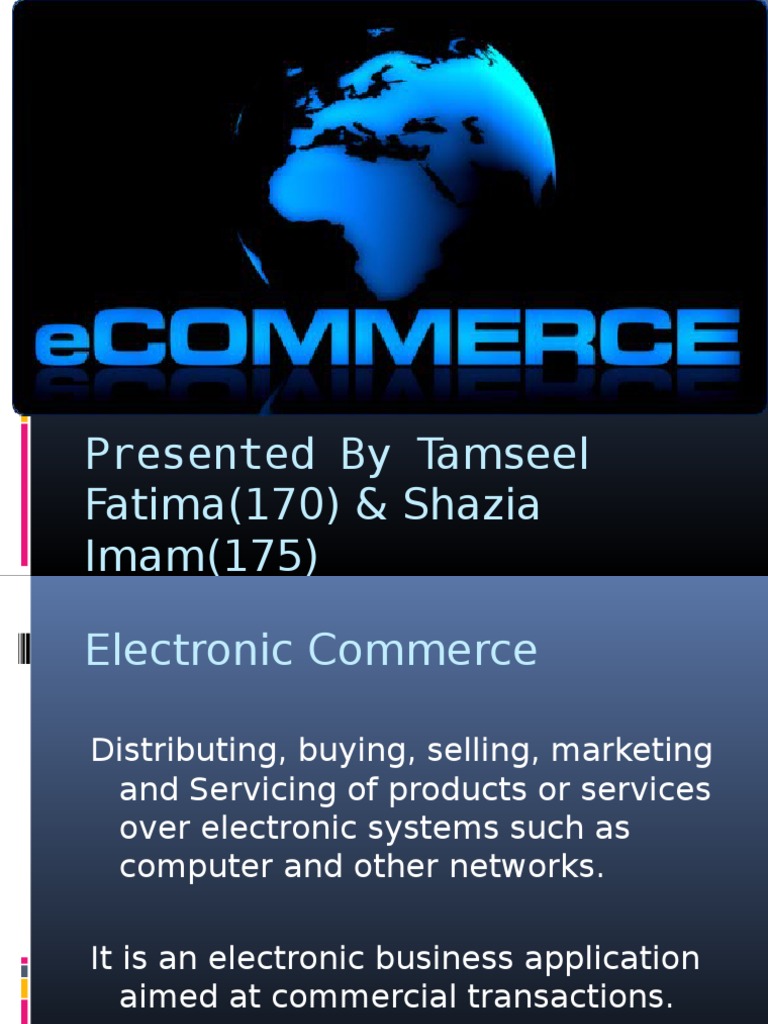 E Commerce Presentation | PDF | E Commerce | Sales