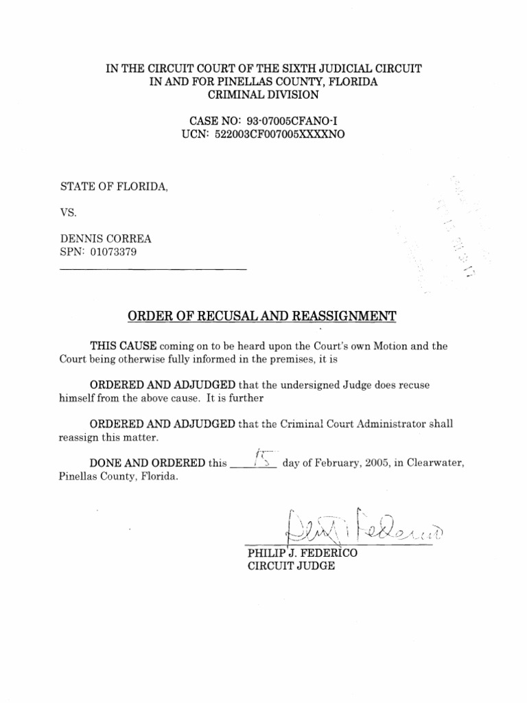 Order of Recusal and Reassignment | PDF | Judicial Disqualification ... Order of Recusal and Reassignment | PDF | Judicial Disqualification ...