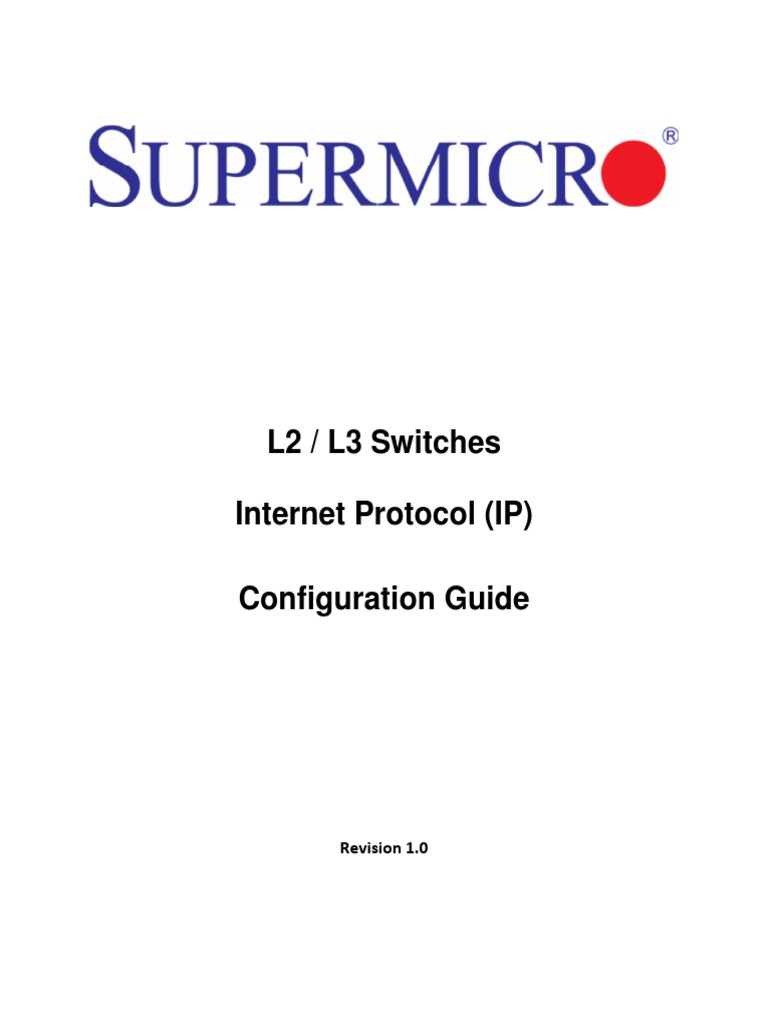 L2 / L3 Switches Internet Protocol (IP) Configuration Guide: Revision 1 ...