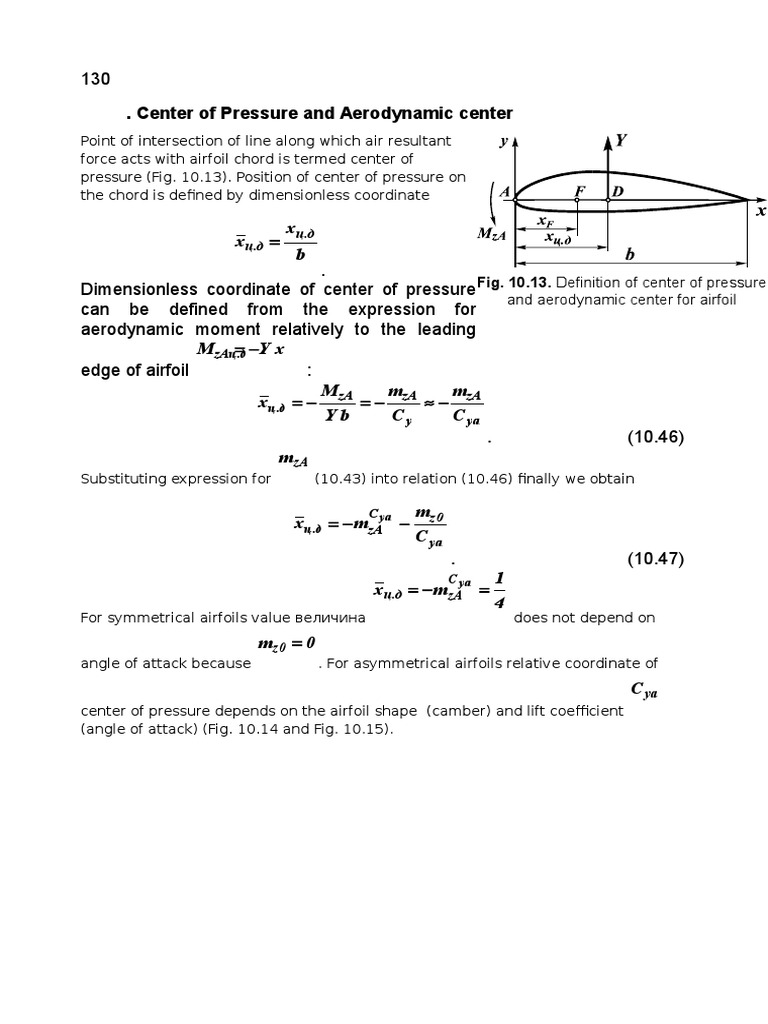 Center of Pressure and Aerodynamic Center | PDF | Airfoil | Aerodynamics